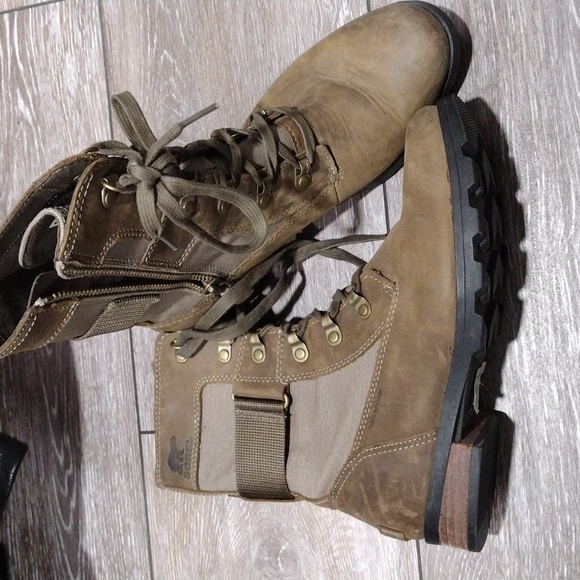 Sorel | Shoes | Sorel Army Fatigue Green Leather And Canvas Combat ...